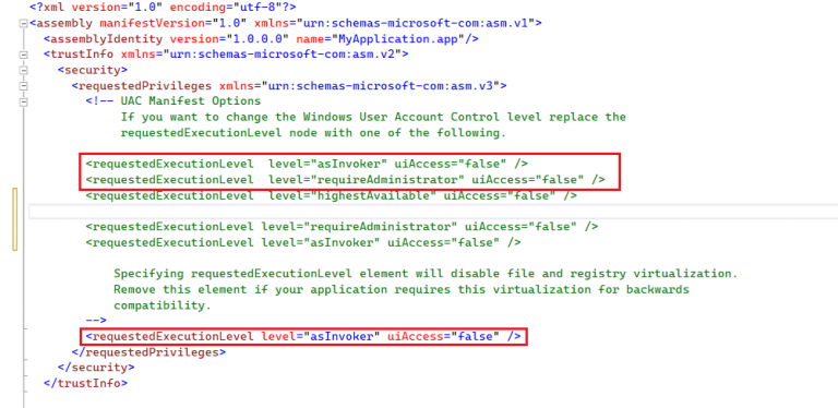 Enable UAC for .NET Applications to Run as an Administrator